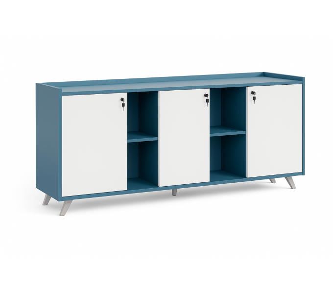 Купить Офисный шкаф KANO Magic-2 (FMG90-2.20) Blue&White (CF05)